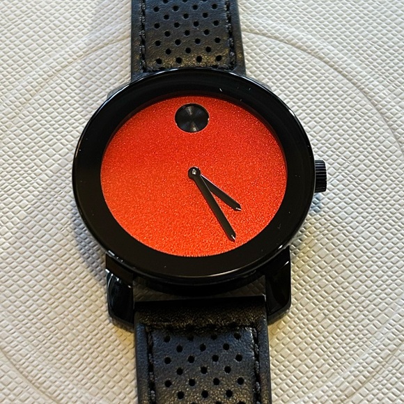 Movado | Accessories | Movado Bold Tr9 Watch 42mm Red Sparkley Face ...